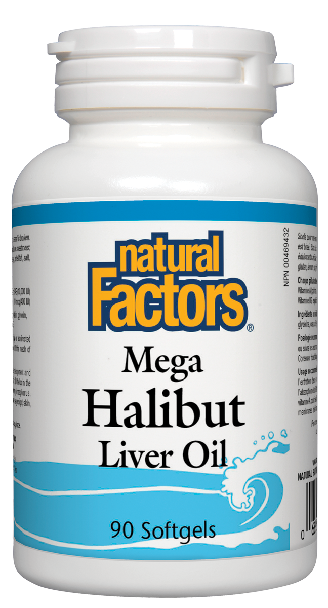 Natural Factors Mega Halibut Liver Oil (90 SoftGels) – Lifestyle Markets