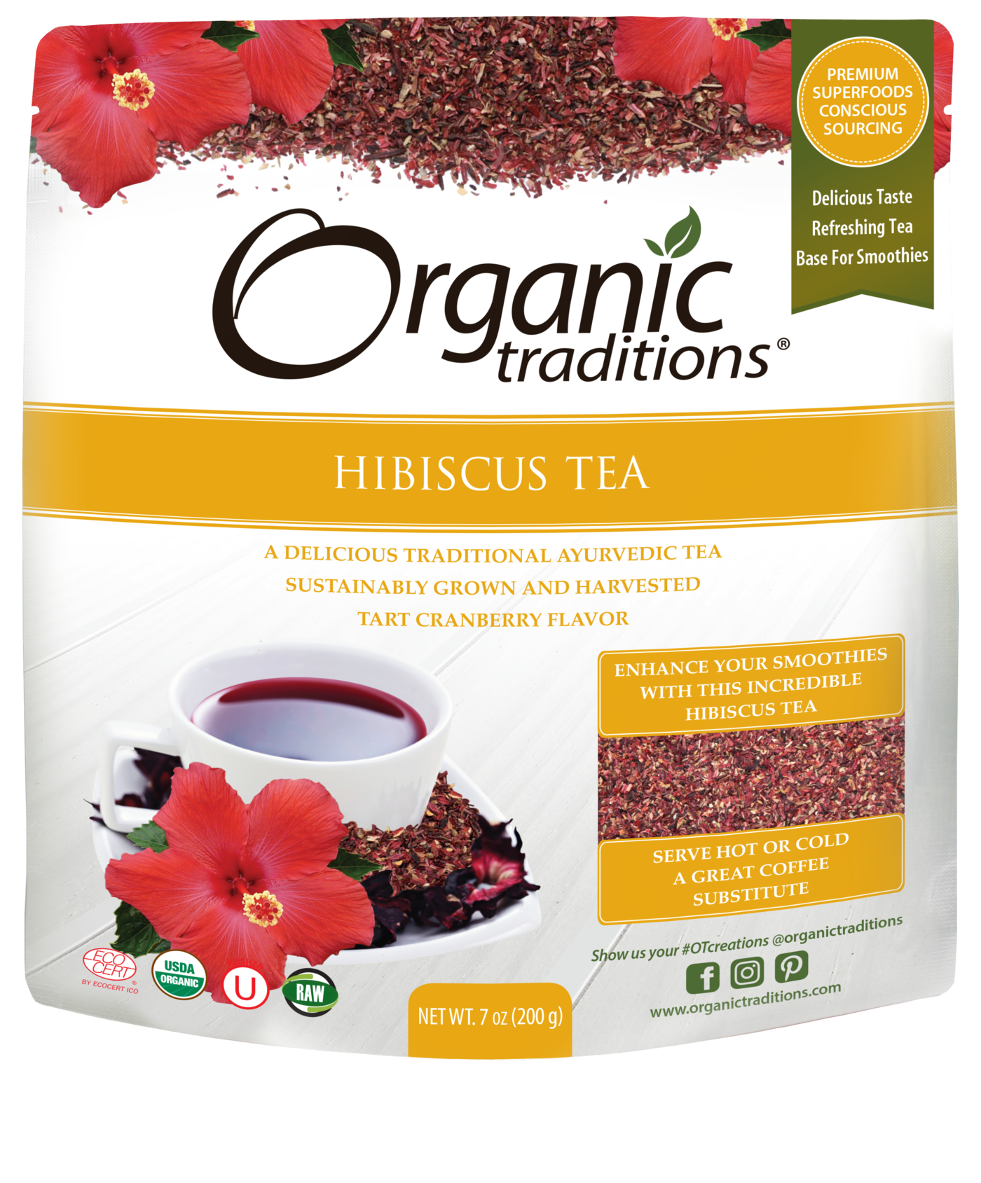 Organic Traditions Hibiscus Tea (200g) – Lifestyle Markets